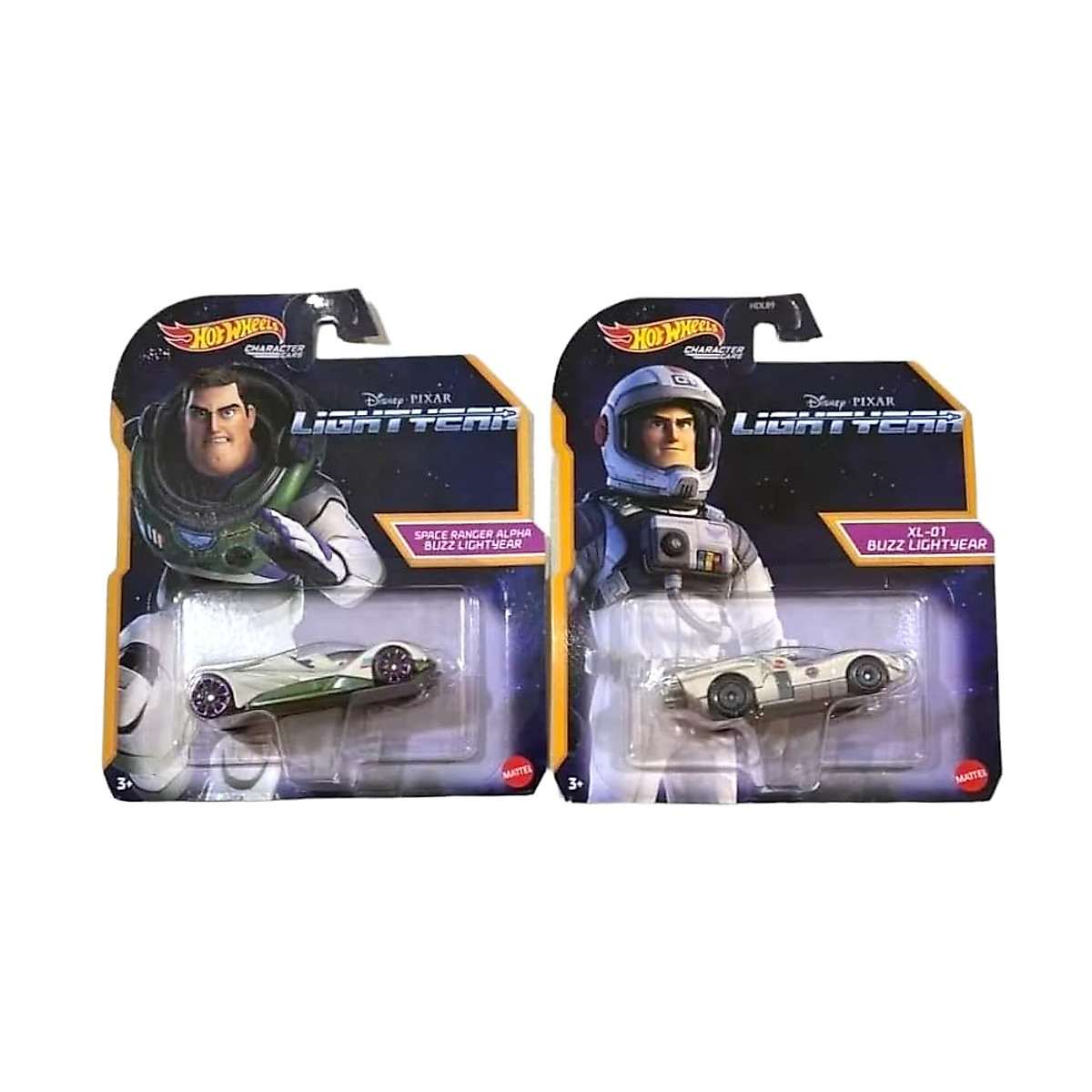 Hot Wheels Disney Pixar Lightyear Character Cars Set of 3 Diecast Vehicles with Space Buzz and Sox