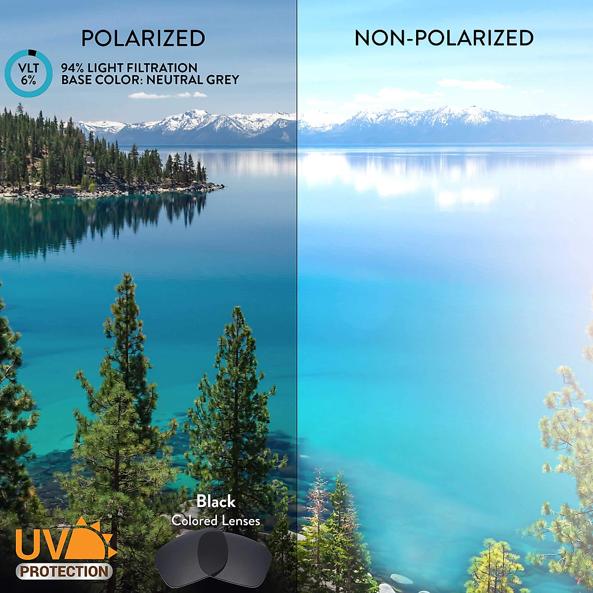 Polarized Replacement Lenses for Quay Barnun Sunglasses - By APEX Lenses (Black)