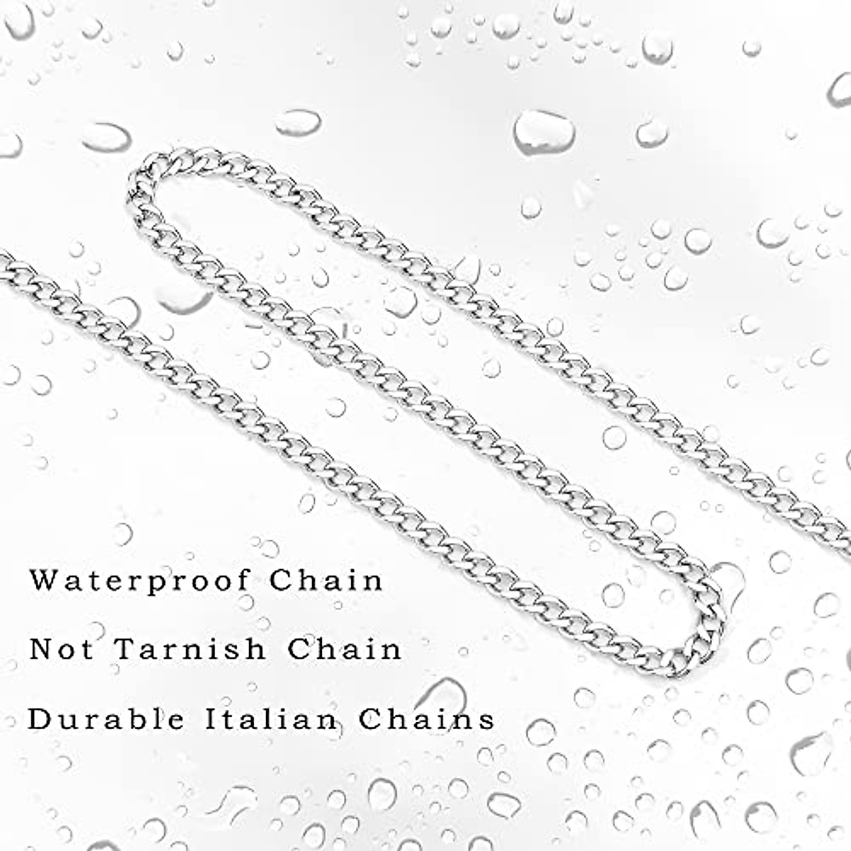 Reoxvo Mens Chain Necklace for Men Silver Cuban Curb Link Chains for Men 5mm Silver Chain Necklaces Jewelry for Men Boyfriends Gifts 20 inch
