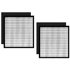 Gekufa Replacement Filter D Compatible with Idylis IAF-H-100D, IAP-10-280, 1AP10280, AC-2118, AC-2123 for Idylis Air Purifiers Include 2 HEPA Filters & 2 Carbon Filters