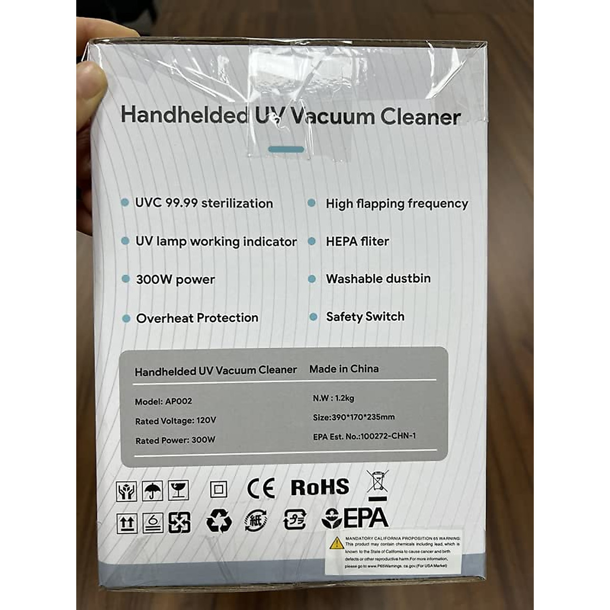 Boreas Handheld Allergen Vacuum Cleaner UV Bed Vacuum, Mattress Vacuum Cleaner, Large Pulsating Pad, True HEPA Filter, Removes Dander, Hair, Dust, Pollen, for Allergies, Pets | Bedding, Sofa, AP002