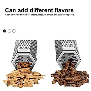 BORDSTRACT Premium Pellet Smoker Tube, Stainless Steel Smoke Generator with Hook and Brush, Outdoor Barbecue Smoking Accessories for Any Grill or Smoker