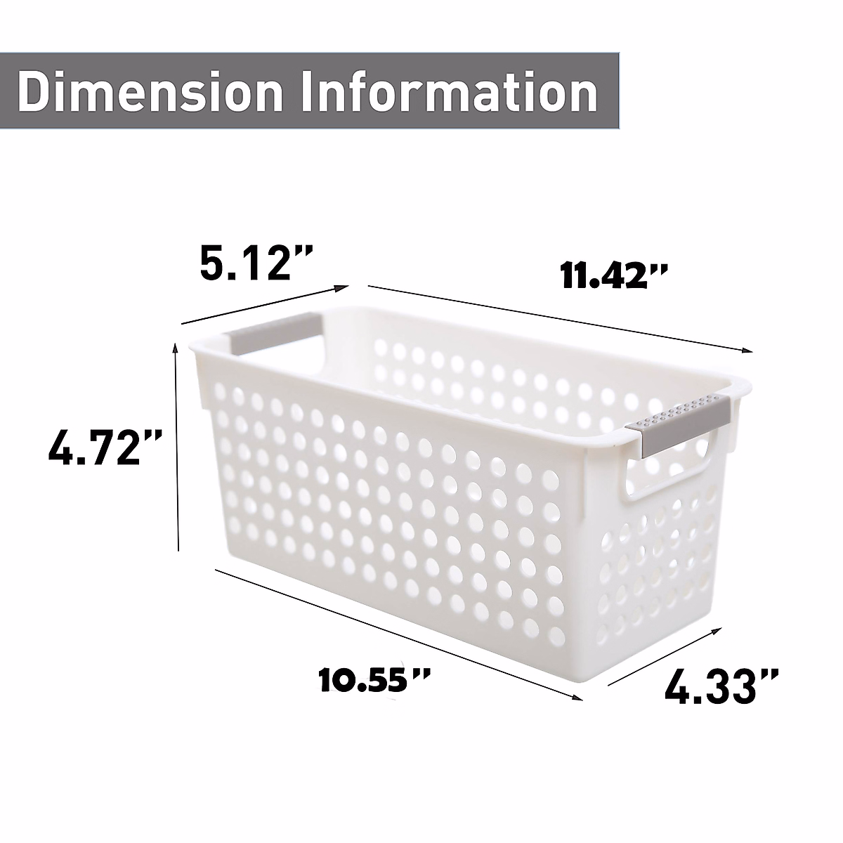 Citylife 6 PCS Plastic Storage Baskets for Shelves Small Storage Bins for Closet Shelf Pantry Organizing, Off-White