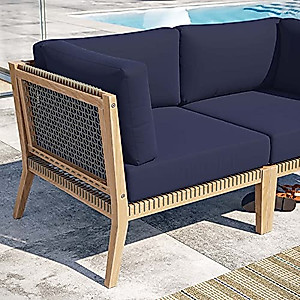 Modway Clearwater Love Seats, Loveseat, Gray Navy
