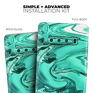 DesignSkinz Bright Trendy Green Color Swirled Protective Vinyl Decal Wrap Skin Cover Compatible with The Samsung Galaxy S20 (Screen Trim & Back Glass Skin)