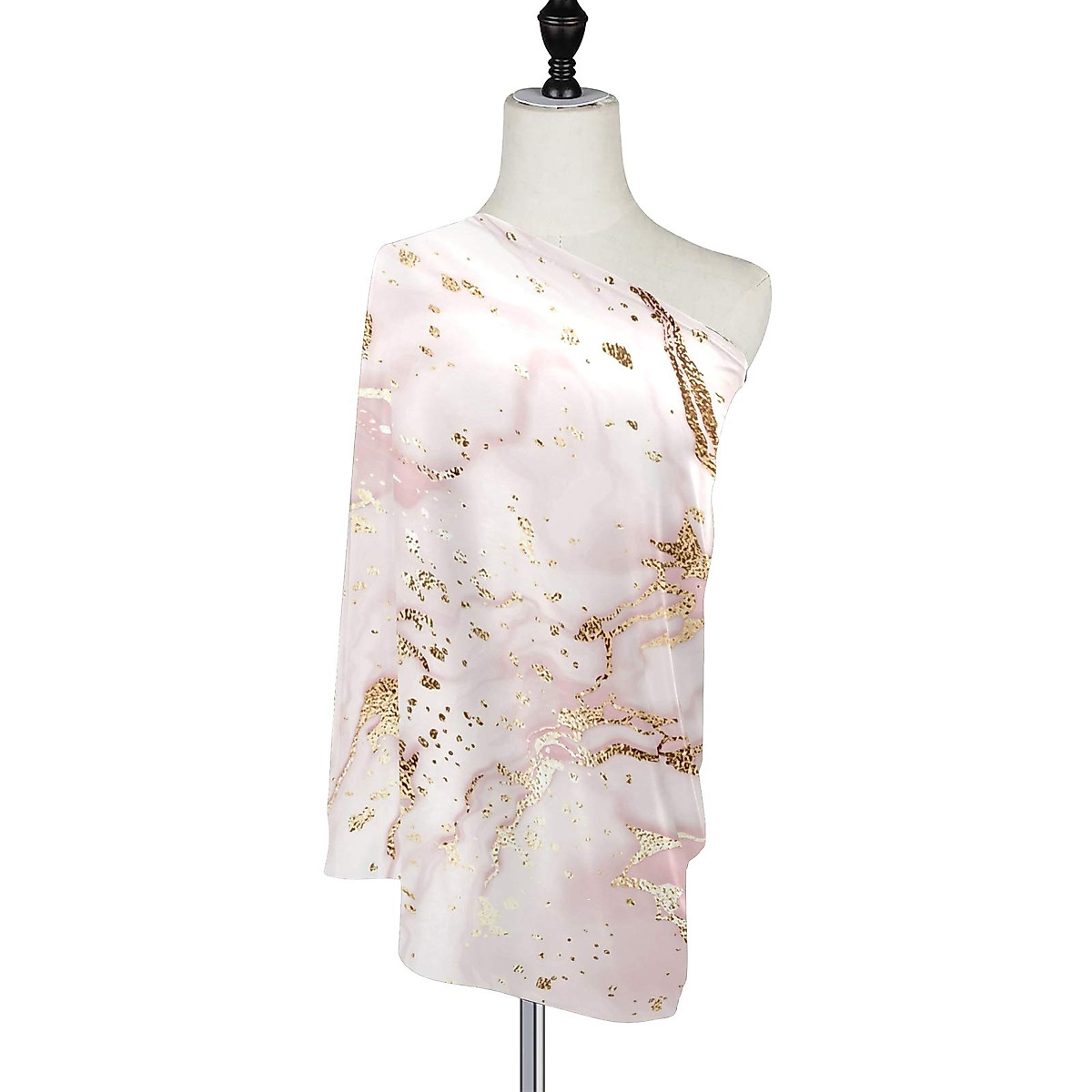 Nursing Cover Breastfeeding Scarf Rose Gold Glitter Marble- Baby Car Seat Covers, Stroller Cover, Carseat Canopy (2na7a)