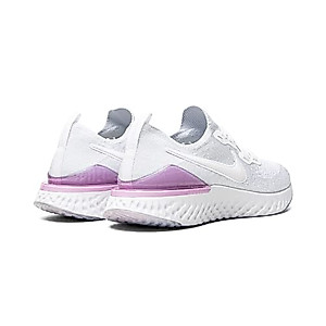 Nike Women's Epic React Flyknit Running Shoe, White/Pink/Black, 9.5