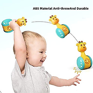 YuanleBao Baby Toys-Giraffe Tumbler Toys with Music and LED Light，Baby Crawling Toys，Cute Rattles Ring Bell Toddler Interactive Learning Development for Baby Toys and Best Gifts（Giraffe）