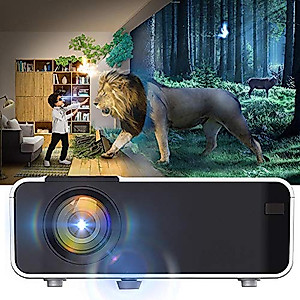 Bewinner 1080P LED Portable Projector Indoor/Outdoor Smart 4K Bluetooth WiFi Projector for Home Theater 1280 720 Physical Resolution for Android (US)