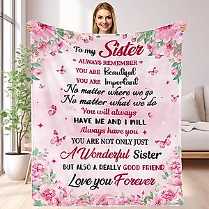 Sister Birthday Gifts Ideas - Gifts For A Sister From Brother, Sister Blankets From Sister, Big Sister Gifts For Girls, Soul Sister Blanket, Christmas/Thanksgiving/Birthday Gifts For Sister, 60" X 80"