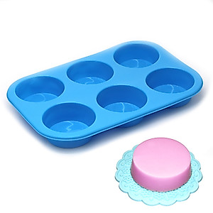 X-Haibei Round Circle Soap Silicone Mold Chocolate Jelly Muffin Cupcake Baking Mould, Basic Soap Making, Dia. 2.75inch,3oz per Cell