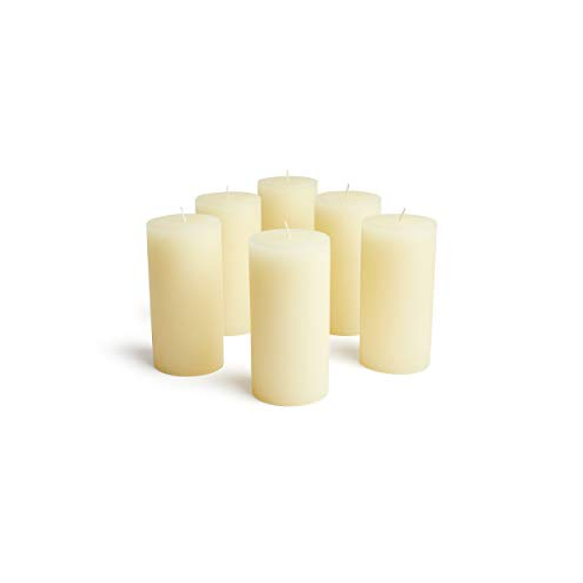 Mottled Pillar Candles by Bask - Set of 6-3" x 6" Dripless Unscented Candles in Ivory for Home Decor, Relaxation & All Occasions