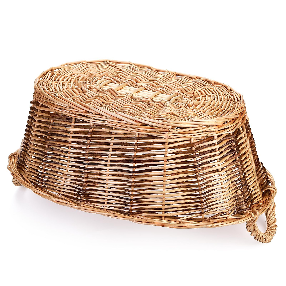 Dicunoy Wicker Empty Gift Basket to Fill, Small Woven Gift Basket with Handle for Gifts, Goodies, Coffee Gifts Package