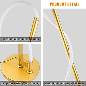 DEC LUCE DECOLUCE LIGHTING Modern LED Gold Floor Lamp, Flexible DIY Modeling Tall Standing Lamp, 35W/2700lm Ultra Bright White Light Corner Floor lamp for Bedroom, Living Room, Office