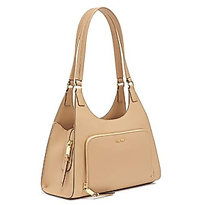Calvin Klein Ava Saffiano Triple Compartment Hobo Shoulder Bag, RYE