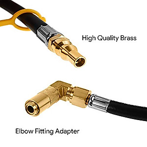 bbq777 Propane Elbow Adapter Fitting with Extension Hose 12Ft RV Quick-Connect Kit for Blackstone 17"/22" Griddle, Royal Gourmet, Pit Boss, Portable Fire Pit