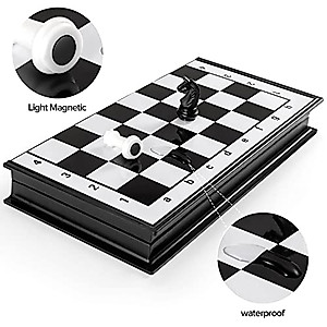 Chess Sets Travel Board Games: Magnetic Folding Chess Board with Instructions Teen Gifts Family Games Educational Toys for Kids and Adults 9.5 Inch
