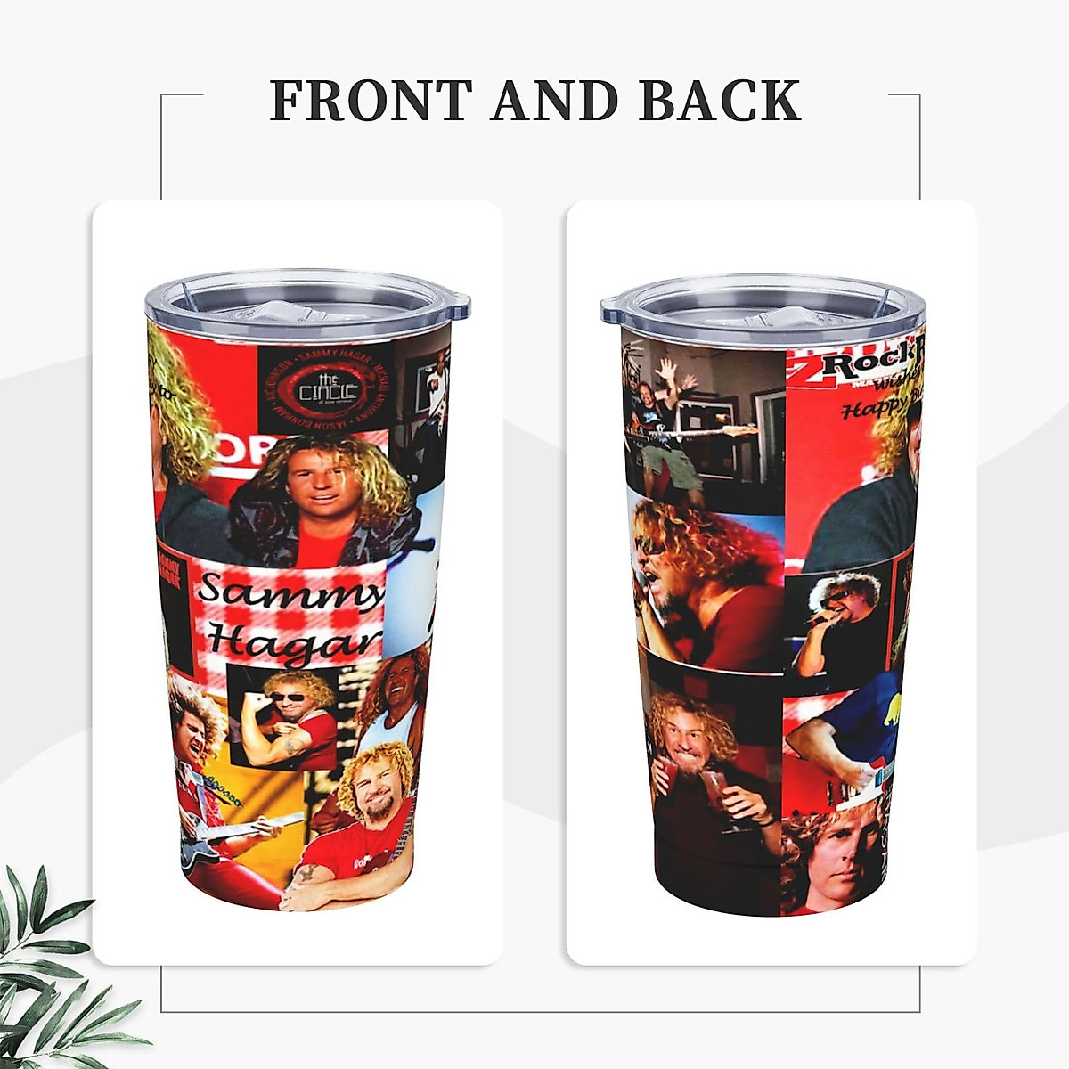 XULVYOU Sammy Music Hagar Insulated Tumblers with Lid and Straws 20oz Stainless Steel Vacuum Travel Coffee Mugs Tea Cups