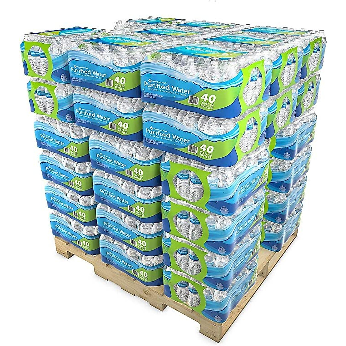 Member's Mark Purified Drinking Water Pallet (40 bottles 16.9 oz per case, 30 cases) TOTAL 1200 bottles