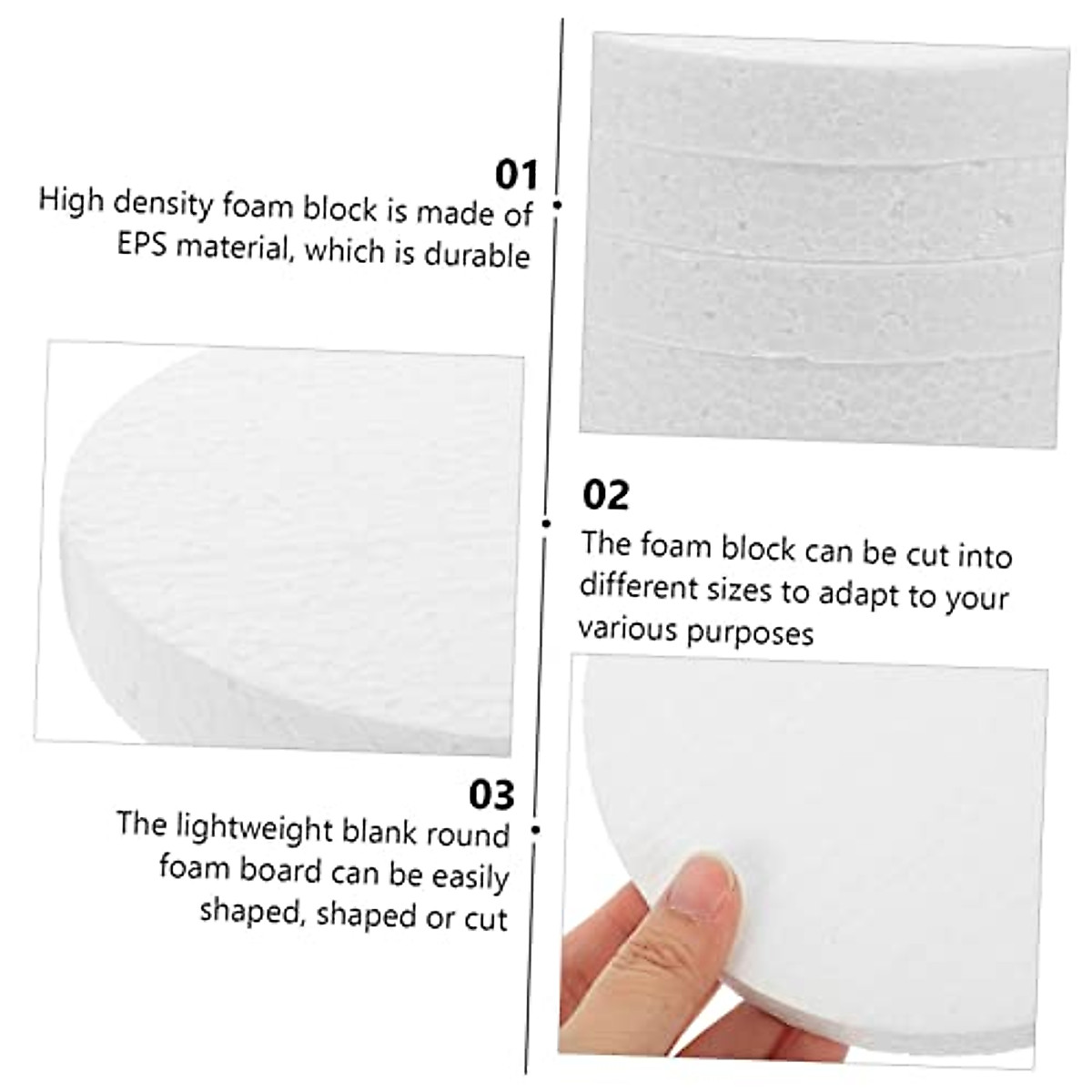 16pcs White Foam disc Fake Cake Tray Foams Cake Tray Foams Cake Stand Craft Foam Round Foam Circles Craft DIY Foams Round Cake pan Foams Cake Plate Unique Bottom Bracket Child