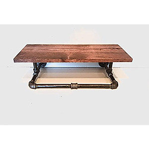 Clothing Rack, Pipe Rack, Rustic Laundry Rack Sign with a Touch Industrial Style with 24" Shelf (Stain Options)