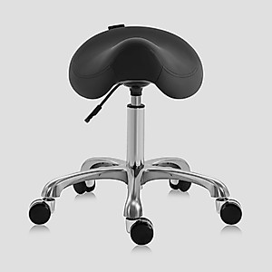 DR.LOMILOMI Pneumatic Swivel Rolling Stool 506 for Hygienic Clinic Spa Massage Home and Office