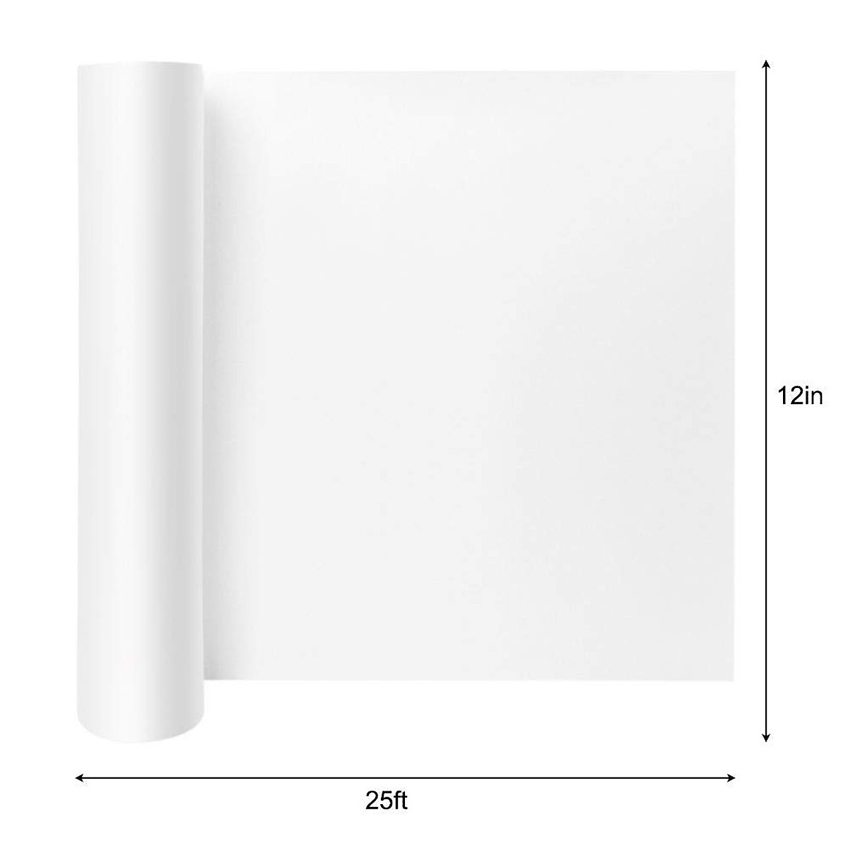 Sghuo White Vinyl 12 Inches by 25 Feet Self Adhesive Vinyl Matte White Permanent Vinyl Roll for Signs, Scrapbooking, Silhouette Cameo