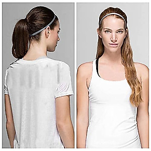 Sibba 4 Pieces Athletic Sports Headband Elastic Thin Hair Bands Non Slip Silicone Grip Skinny Yoga Exercise Soccer Sweatband Headwear for Boys Men Girls Women