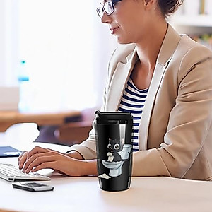 Cat Please Travel Coffee Mug Reusable Coffee Cup Tumbler with Lid for Outdoor 250ml