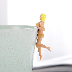 Kisangel 8pcs Miniature Wine Glass Markers Drinking Cup Markers Figures People Edges Doll for Wine Glass Drink Marker