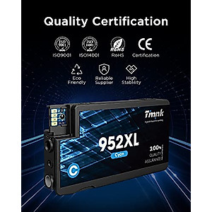 【5-Pack Larger Capacity】 952XL Ink Cartridges Replacement for Original HP 952 952 XL Ink Cartridges Combo Pack (2BK/C/M/Y), High-Yield, for OfficeJet Pro 8710 8720 7720 7740 8210 8702 8715 8725
