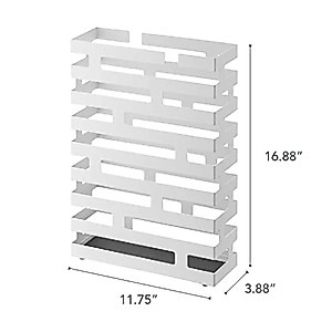 Yamazaki Home Storage for Umbrellas & Walking Canes | Steel | Umbrella Stand, One Size, White