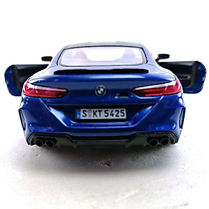 KiNSMART BMW M8 Competition Coupe Blue 5" 1:38 Scale Pullback Action Die Cast Metal Model Toy Race Car