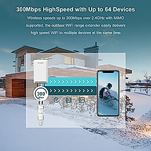 WAVLINK Outdoor Weatherproof WiFi Range Extender,N300 Long Range ...