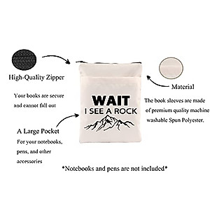 Geology Book Sleeve with Zipper Wait I See A Rock Book Covers Rock Collector Geology Teacher Gift (See A Rock)