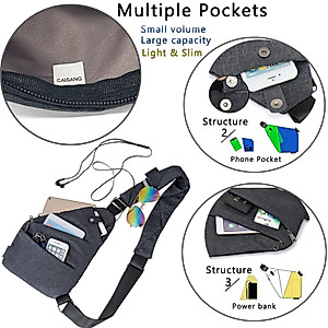 Travel Sling Bag Light Thin Chest Shoulder Bag Anti-Thief Crossbody Personal Pocket Bag for Men Shoulder Backpack for Hiking(Right)