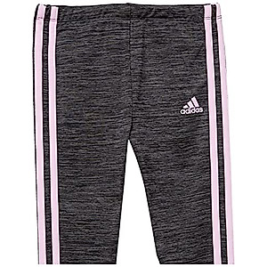 adidas Girls' Zip Front Peplum Jacket and Mélange Tights Set, Clear Lilac, 6