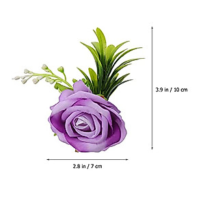 VOSAREA Wedding Decorations Wedding Decorations Artificial Flower Corsage Bracelet Bridesmaid Bride Wrist Corsage Wristlet Band for Wedding Flower Bracelet Wedding Decor