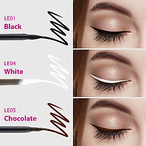 Ruby Kisses Classic Liquid Eyeliner, Smudgeproof Long Lasting Eye Makeup with Felt-Tip Applicator (1 PACK, White)