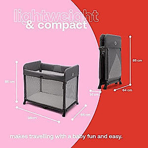 Bugaboo Stardust Playard - Portable Indoor and Outdoor - Foldable On The Go Play Yard - 1 Second Unfold - Grey Melange