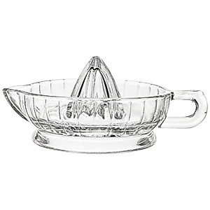 HIC Citrus Juicer Reamer with Handle and Pour Spout, Heavyweight Glass