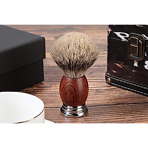 JOLI 100% Pure Badger Hair Shaving Brush Handmade With Walnut Wooden Handle and Stainless Steel Base Perfect for Wet Shaving