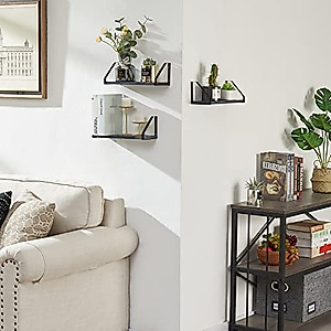 TFER Floating Wall Shelves for Bedroom/Bathroom, Set of 3, Hanging Shelf for Living Room/Kitchen/Laundry Room, Wall Mounted Shelves, Rustic Wood Shelves Great Value Halloween Decoration | Grey