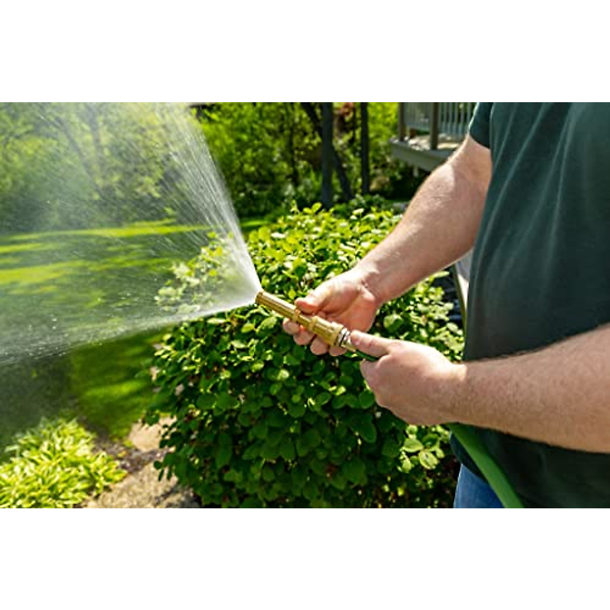 Rain Bird HENZLB5ADJ 5" Solid Brass Garden Hose End Water Nozzle, Lead-Free, Twist Adjustable Spray