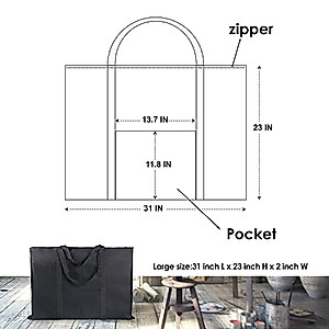 JJRING Dacron Light Weight Art Portfolio Bag, 23 Inches by 31 Inches, Black Carrying Storage Case for Poster, Sketching, and Drawing
