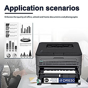 Van Enterprises High Yield 1 Pack Black DR630 DR-630 Compatible Drum Unit Replacement for Brother HL-L2300D L2305W L2315DW L2320D L2340DW L2360DW L2380DW MFC-L2680W L2720DW DCP-L2520DW Printer