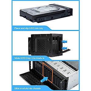 Rosewill 4U Server Chassis Rackmount Case | 12 Hot Swap 3.5", 2.5" SATA I, SATA II, SATA III SAS | E-ATX Compatible | 3 Front 120mm Fans, 2 Rear 80mm Fans | 2X USB 3.0| Front Panel Lock - RSV-L4412U
