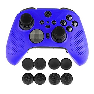 AreMe Soft Anti-Slip Silicone Protective Cover Skins Case with Rubber Thumb Grips Analog Caps for New Xbox One Elite Series 2 Controller (Blue)