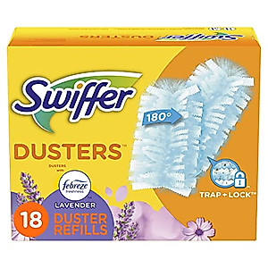 Swiffer Dusters, Ceiling Fan Duster, Multi Surface Refills with Febreze Lavender, 18 Count