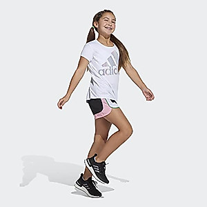 adidas girls Colorblock Woven Shorts, Black, 8-15 Years US